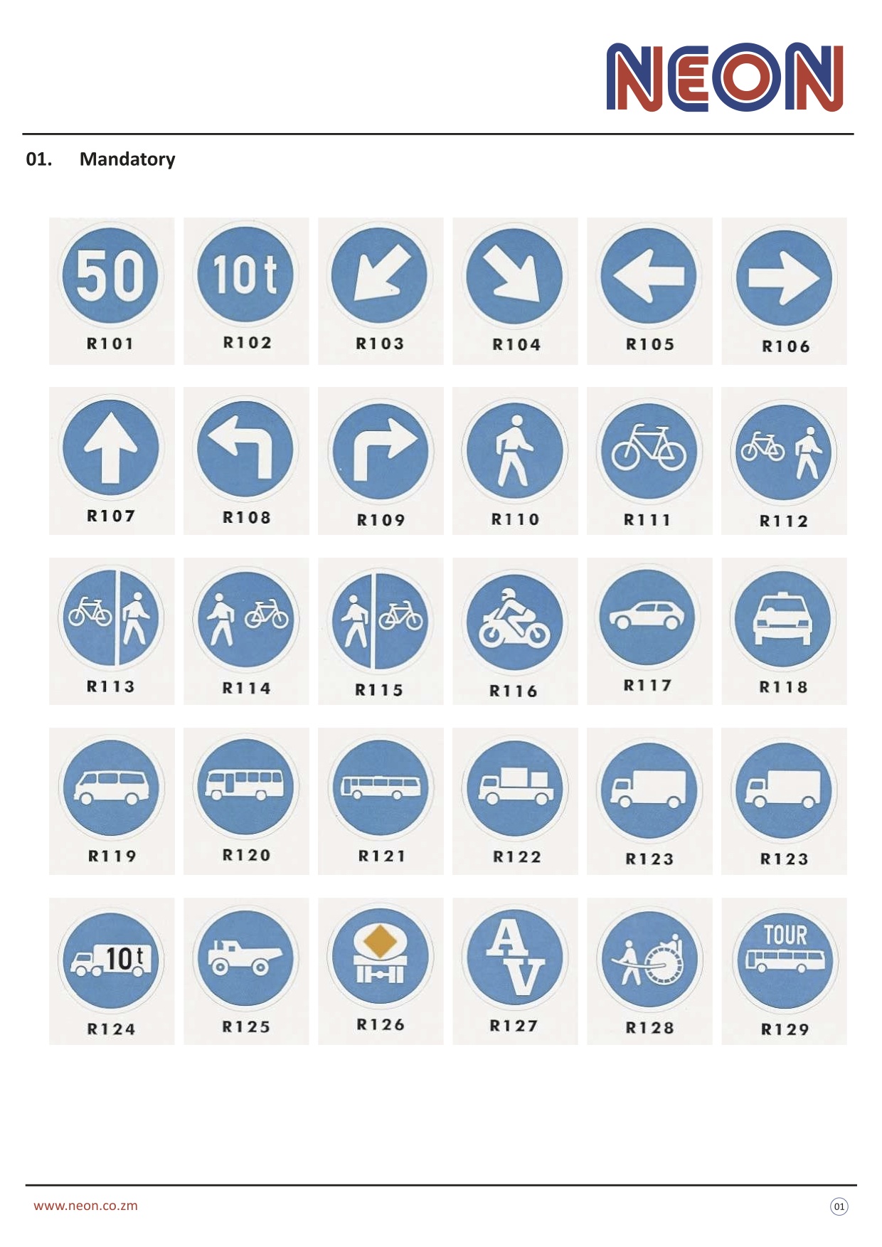 Neon Road Sign Catalogue – Neon