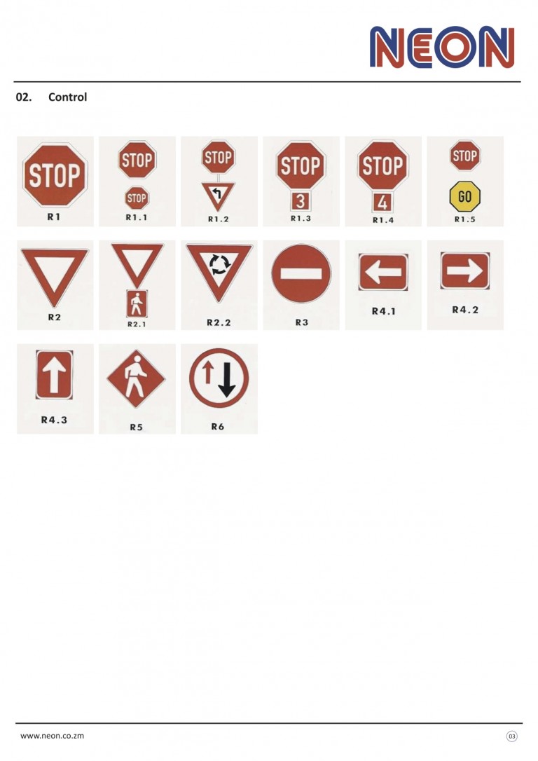 Neon Road Sign Catalogue – Neon