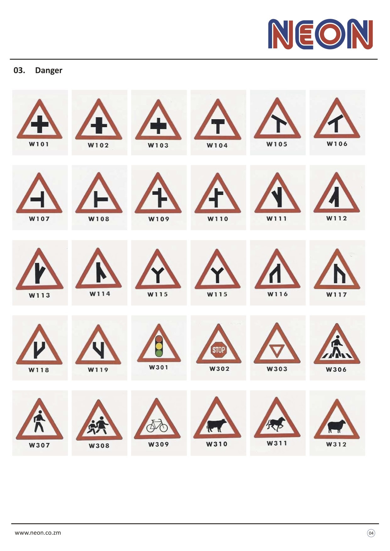 Neon Road Sign Catalogue – Neon