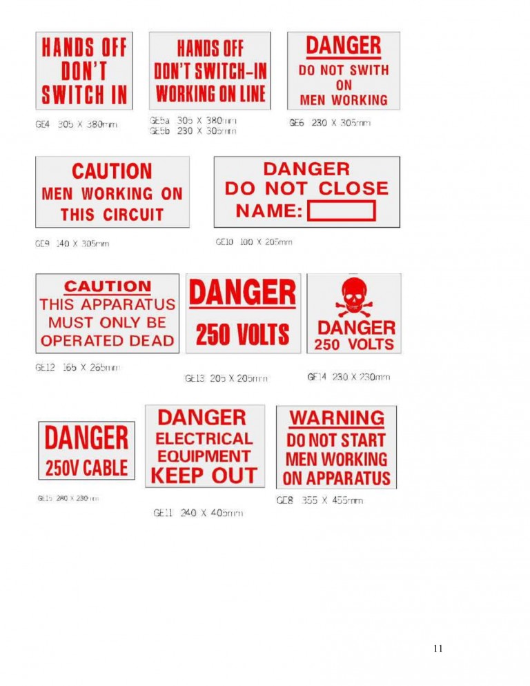 Neon Safety Sign Catalogue – Neon